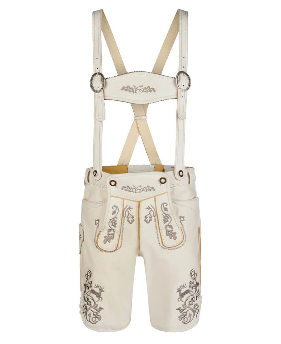 Traditional German Lederhosen White - Lederhosen Men