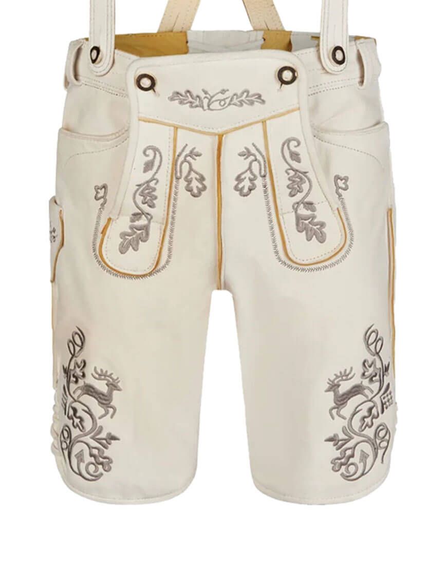 Traditional German Lederhosen White - Lederhosen Men